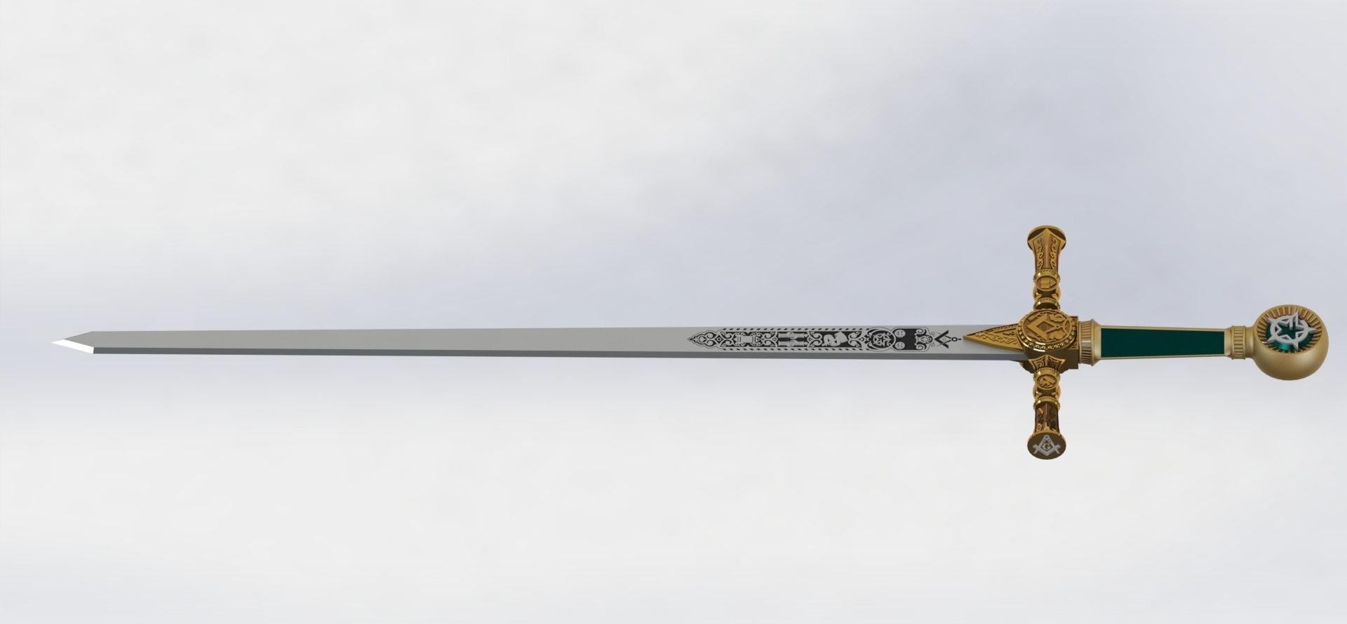 🗡️ Masonic Ceremony Sword-Ready 3D Print・ 3D File for ・Cults