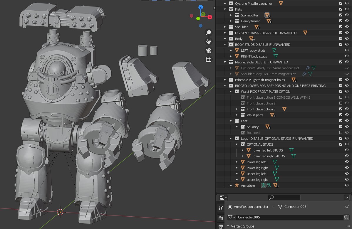 🎲 Contemptor with redemptor type shoulder joints+MORE・Free STL File for ...