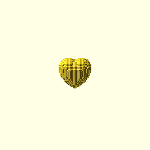 💜 Voxel Heart full openscad・Free 3D File for ・Cults