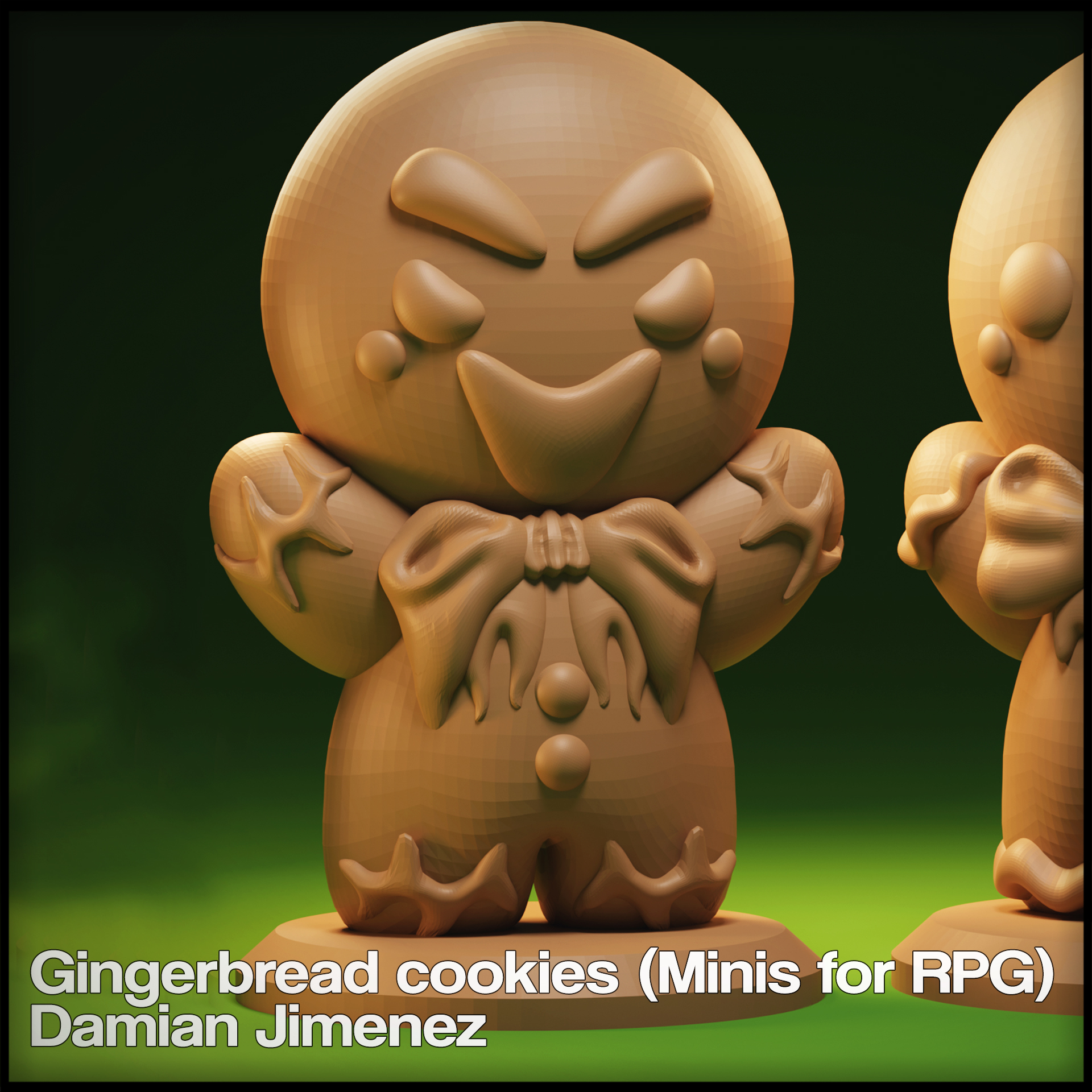 STL file Evil Gingerbread cookie Miniature for tabletop RPG 🍪 ・Design ...