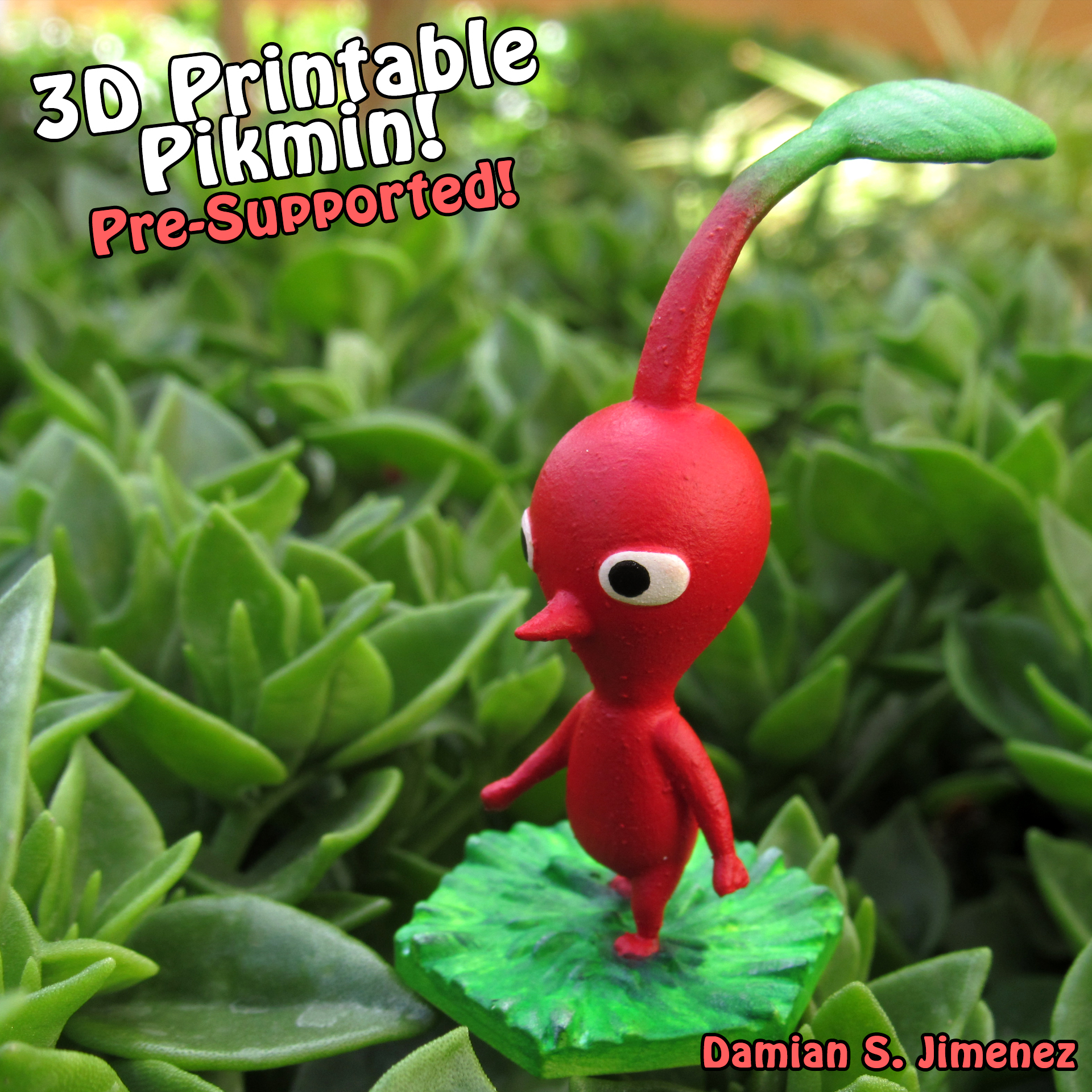 🎲 Red Pikmin 3D Printable model, pre-supported・ STL File for ・Cults