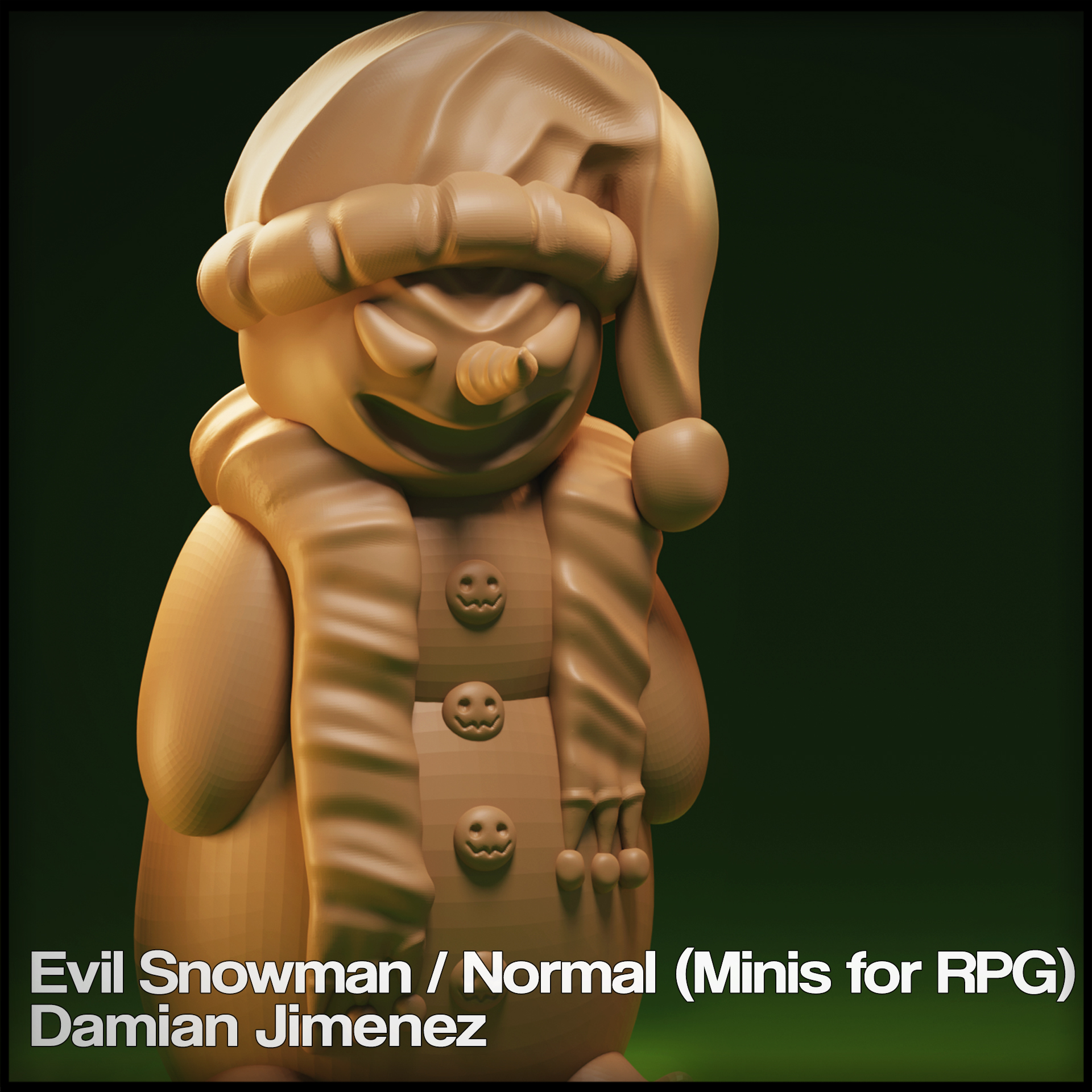 STL file Evil Snowman Miniature for tabletop RPG ☃️ ・3D print model to ...