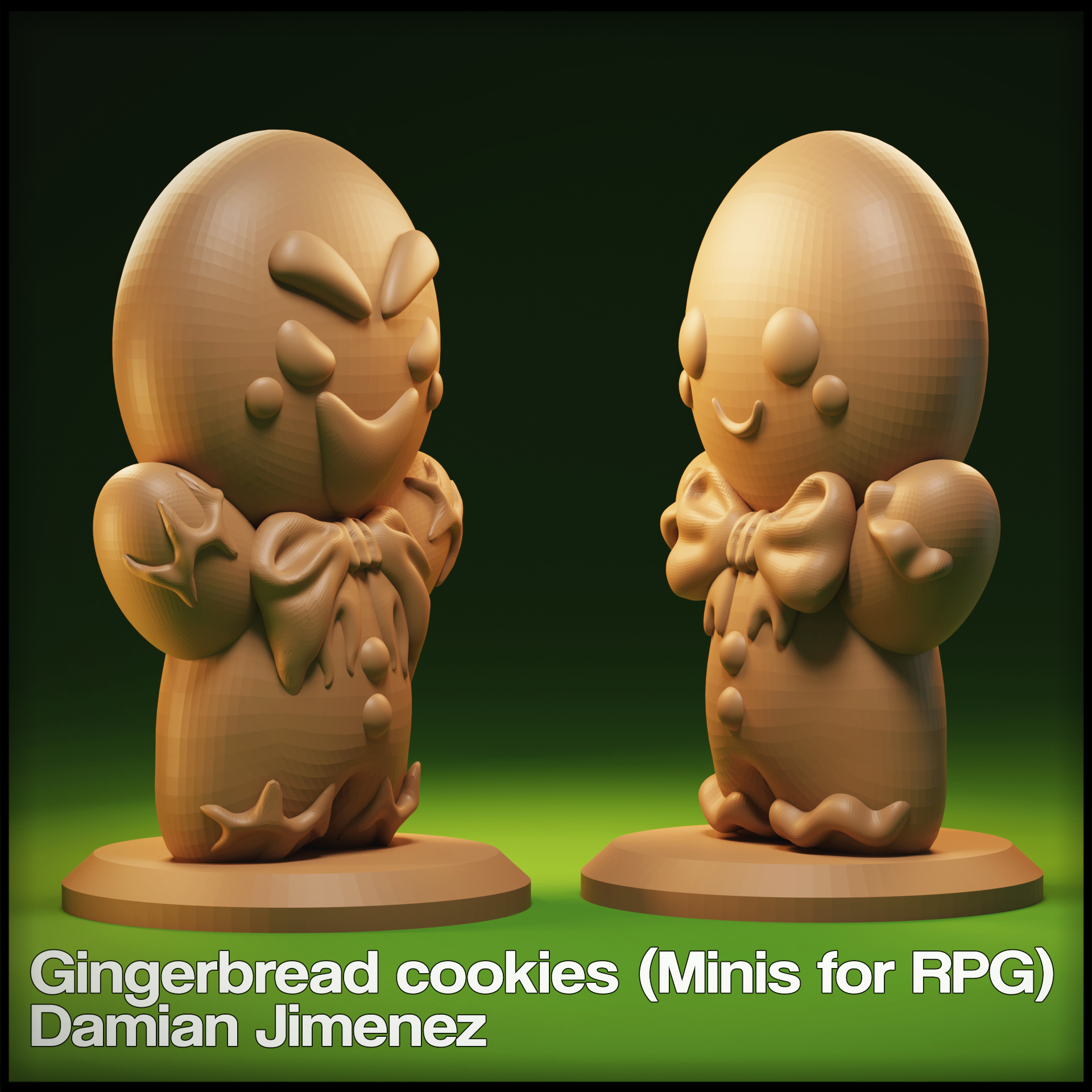🍪 Evil Gingerbread cookie Miniature for tabletop RPG・ STL File for ・Cults