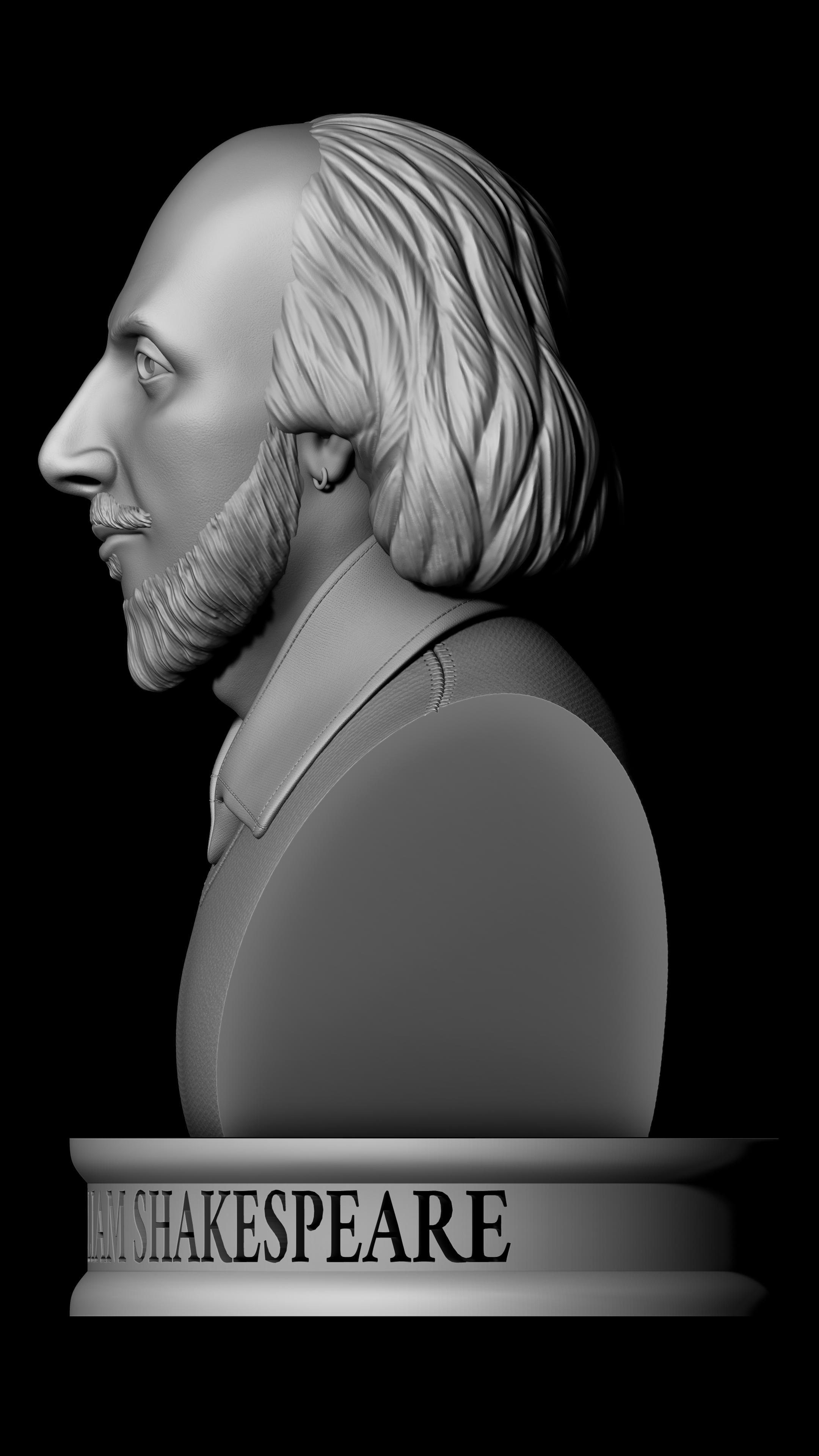 STL file William Shakespeare 3D Model Sculpture 🗿 (OBJ)・3D print design ...