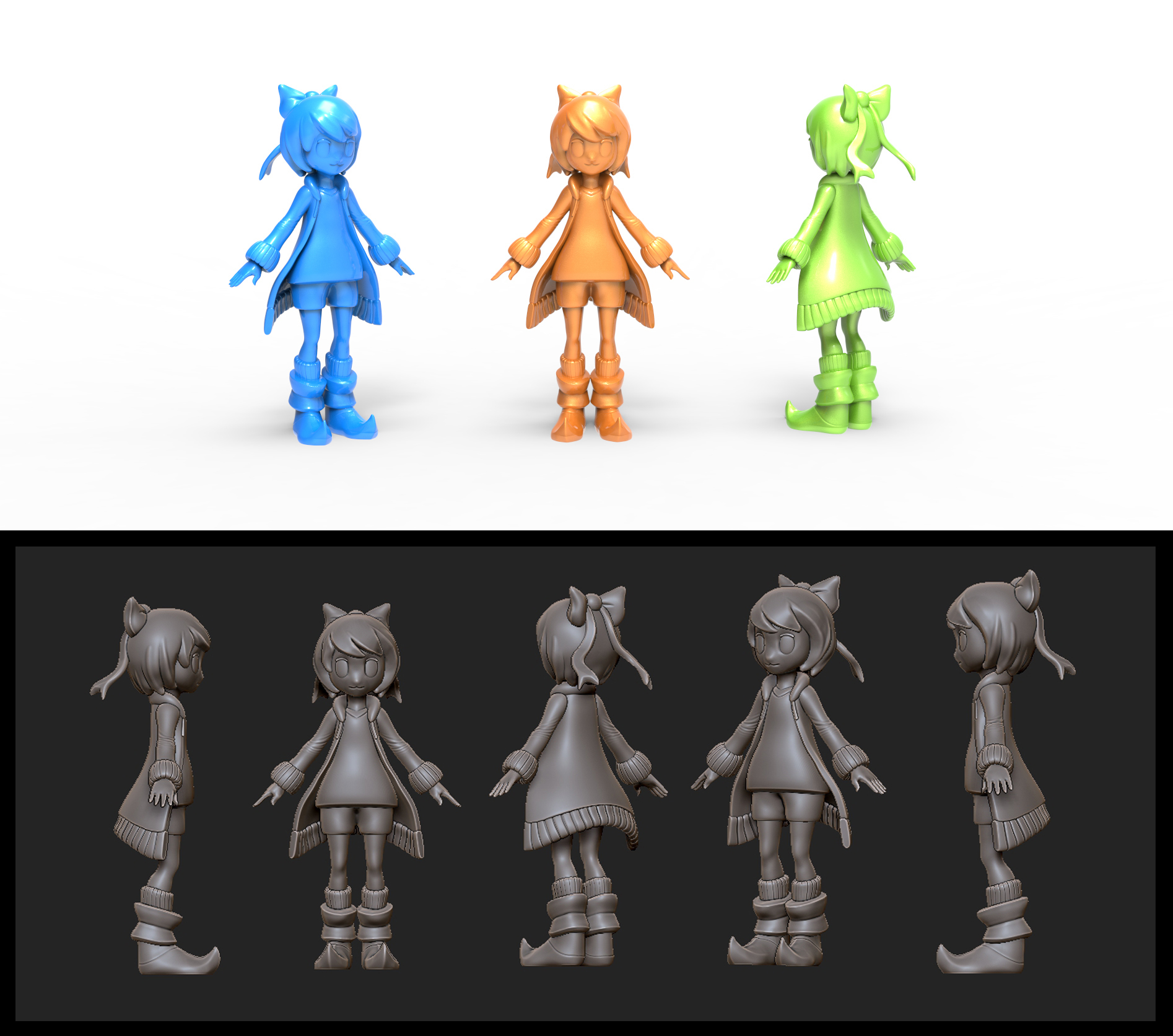 STL file Kibo-chan figure model 🎨 ・3D printable design to download・Cults