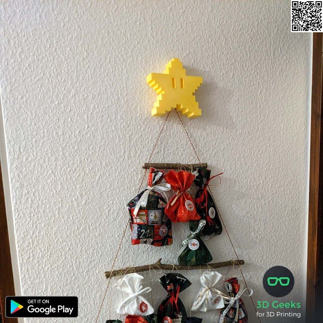 3D print Pixel tree topper star・Cults