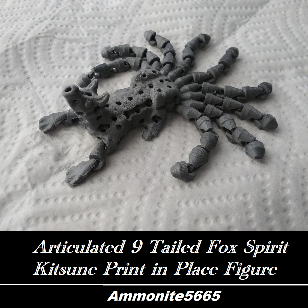 STL 文件 Articulated 9 Tailed Fox Spirit Kitsune Print in Place 🦊・可下载 3D ...