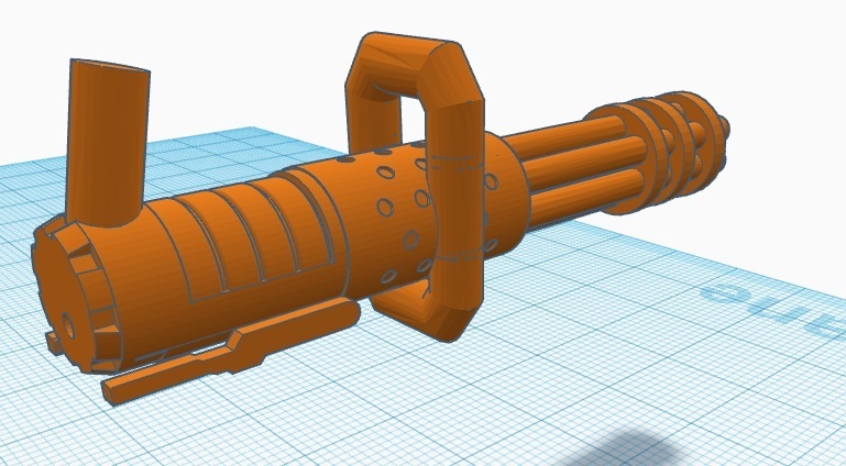 STL file Building blocks minigun 🏗️ ・Model to download and 3D print・Cults