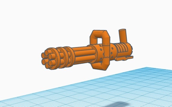 STL file Building blocks minigun 🏗️ ・Model to download and 3D print・Cults