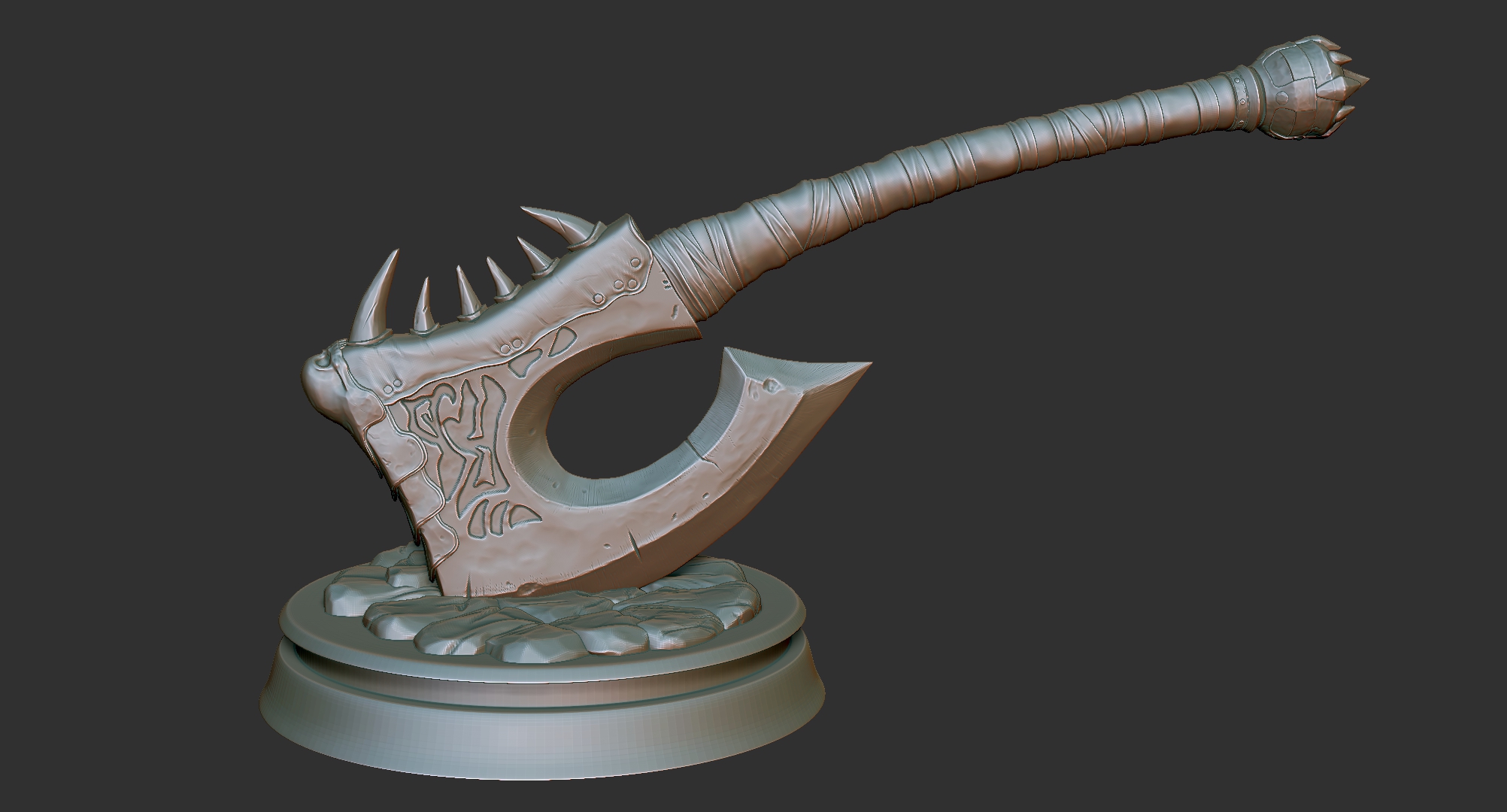 Archivo STL Hacha de Grommash Warcraft + BASE 🎲 ・Modelo para descargar ...