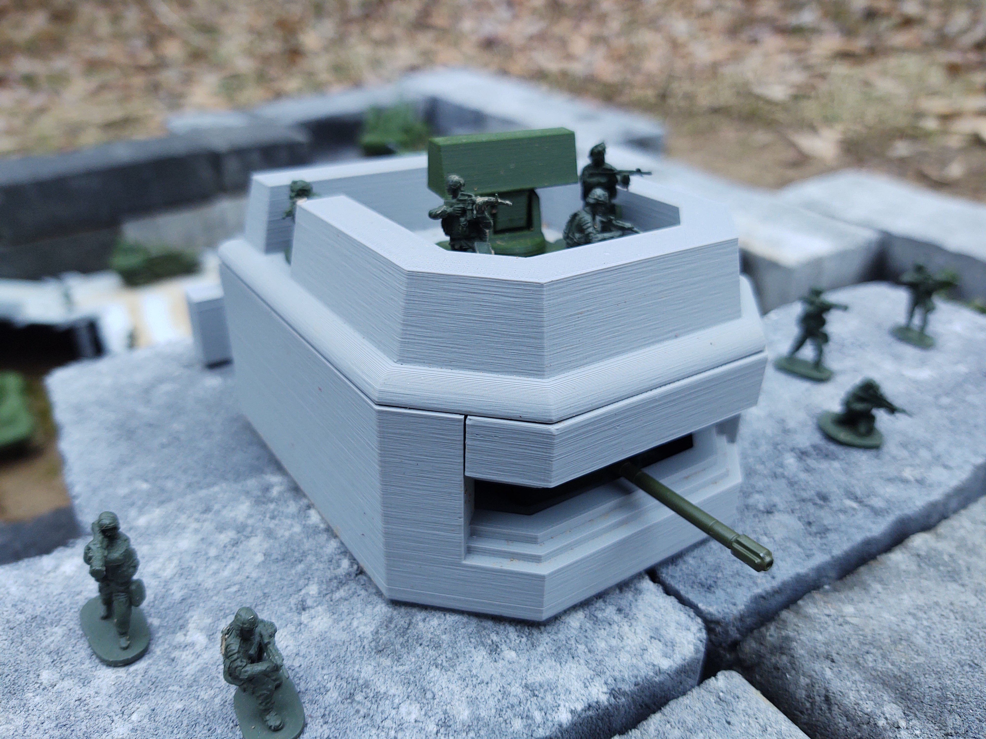 3D printing Atlantic wall Anti Tank bunker 1-72 scale・Cults