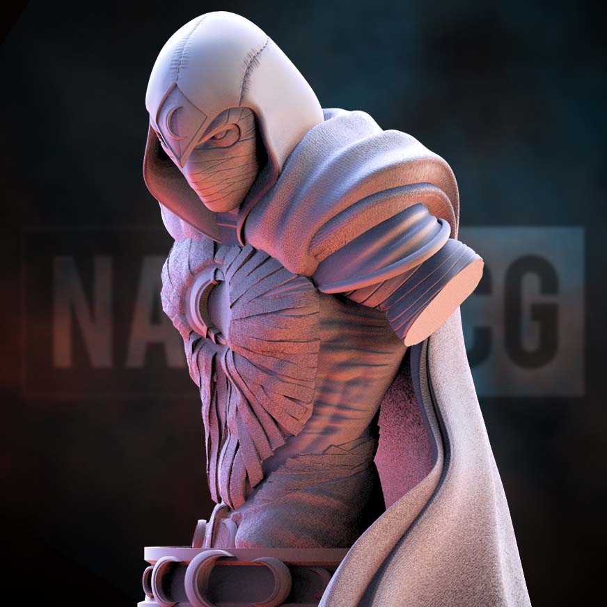STL file Fan Art Moon Knight - Bust 🎨 ・3D printing model to download・Cults