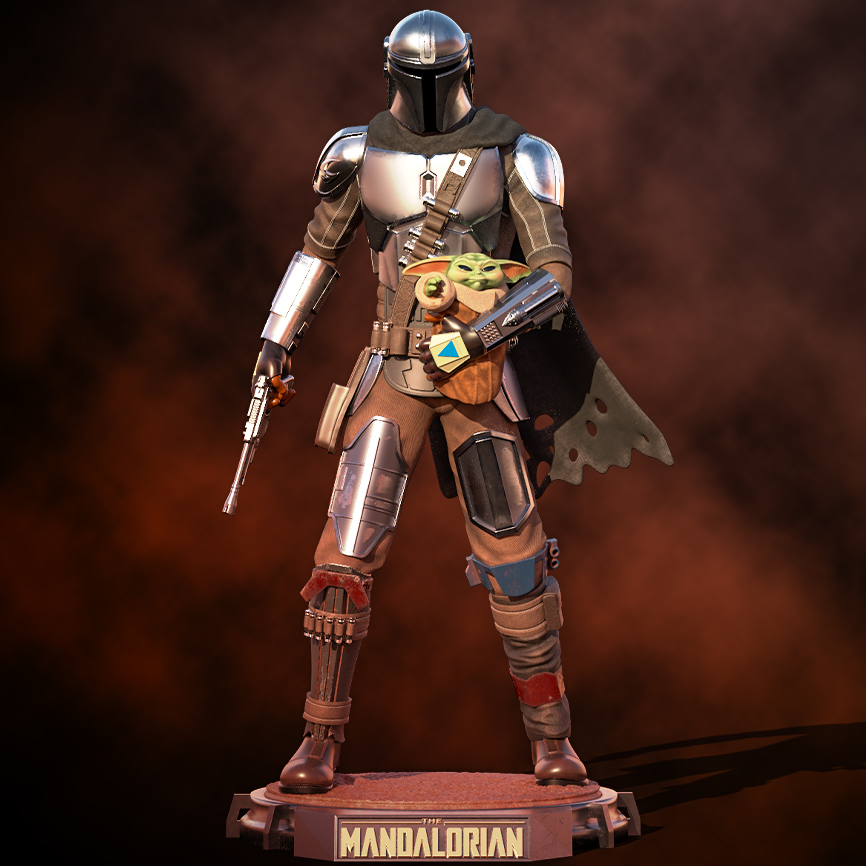 STL file Fanart Mandalorian - Mando and Grogu Statue ⭐ ・Model to ...