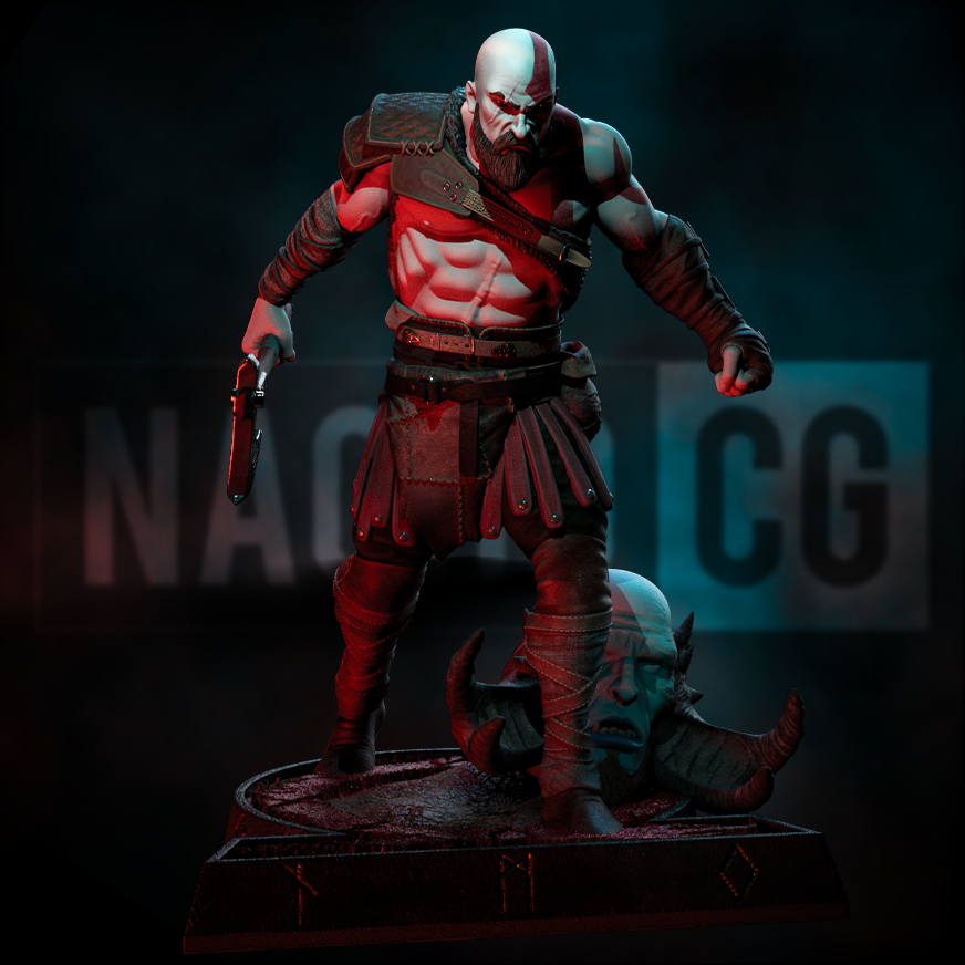 🎨 Fan Art Kratos - God of War・ STL File for ・Cults