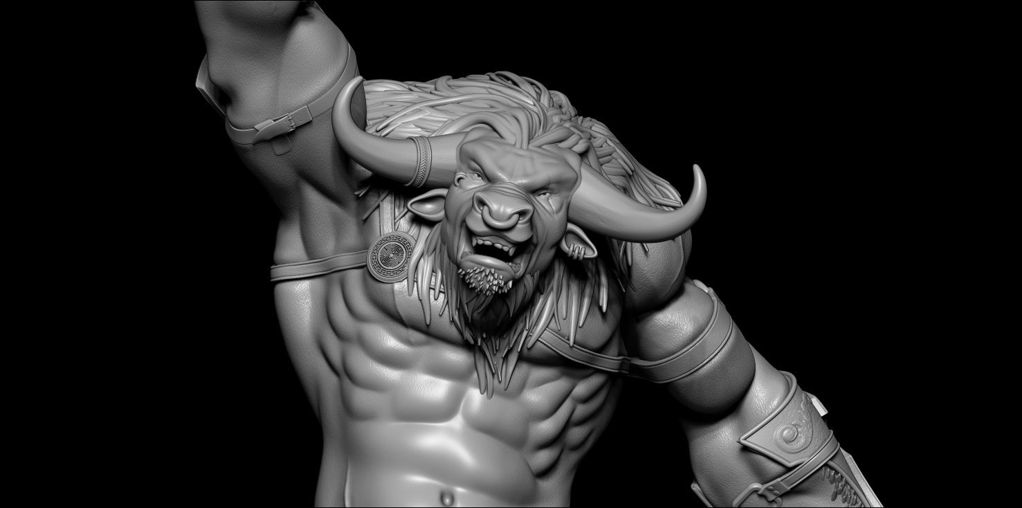 🇬🇷 Minotaur Statue・ STL File for ・Cults