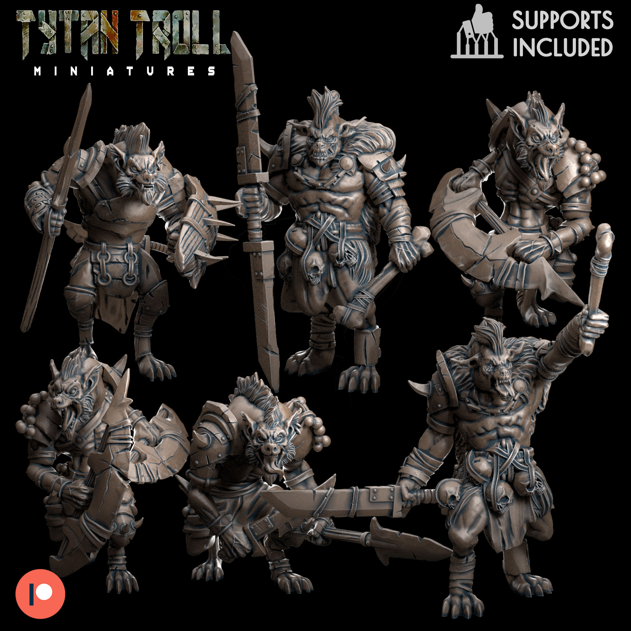 Archivo STL Pack Gnoll - [Pre-apoyado] 🎲・Objeto para impresora 3D para ...