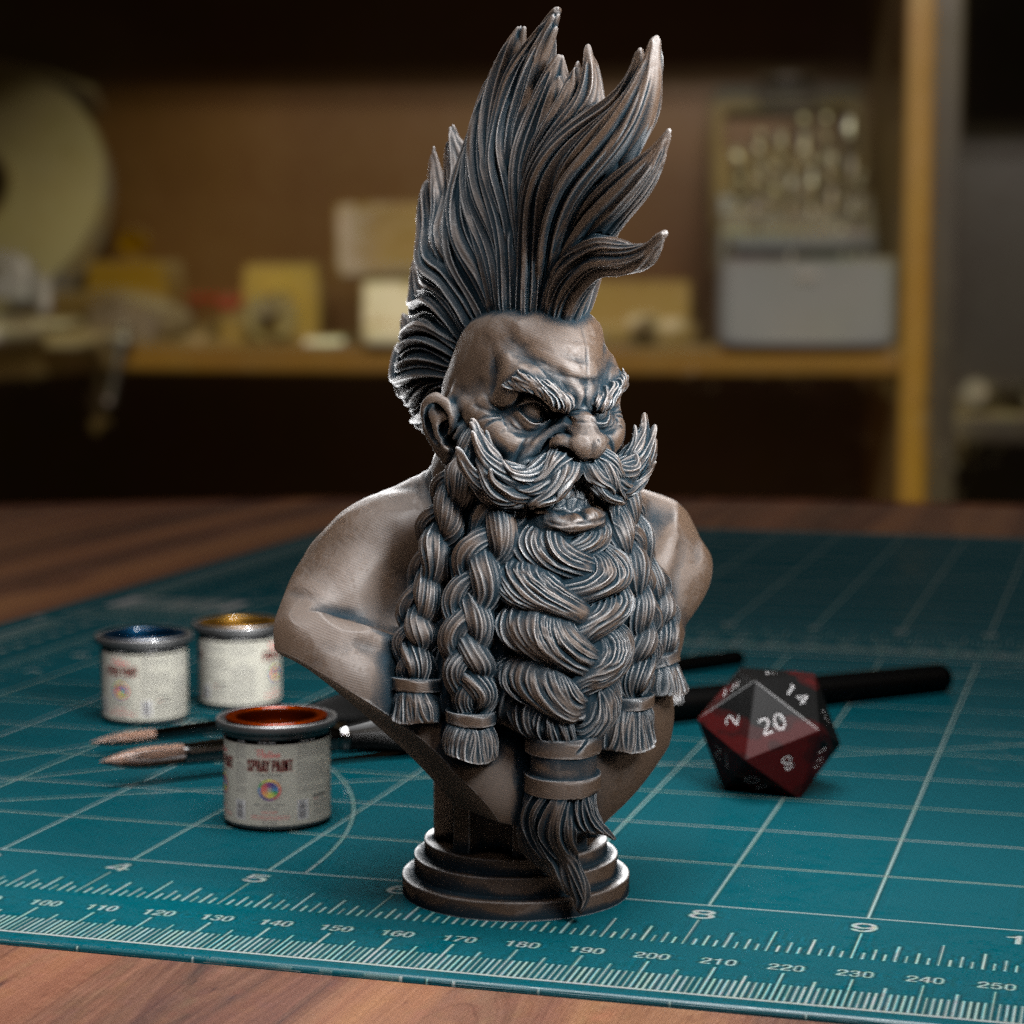 STL file Mohawk Dwarf [Pre-Supported] 👤 ・3D printing idea to download・Cults