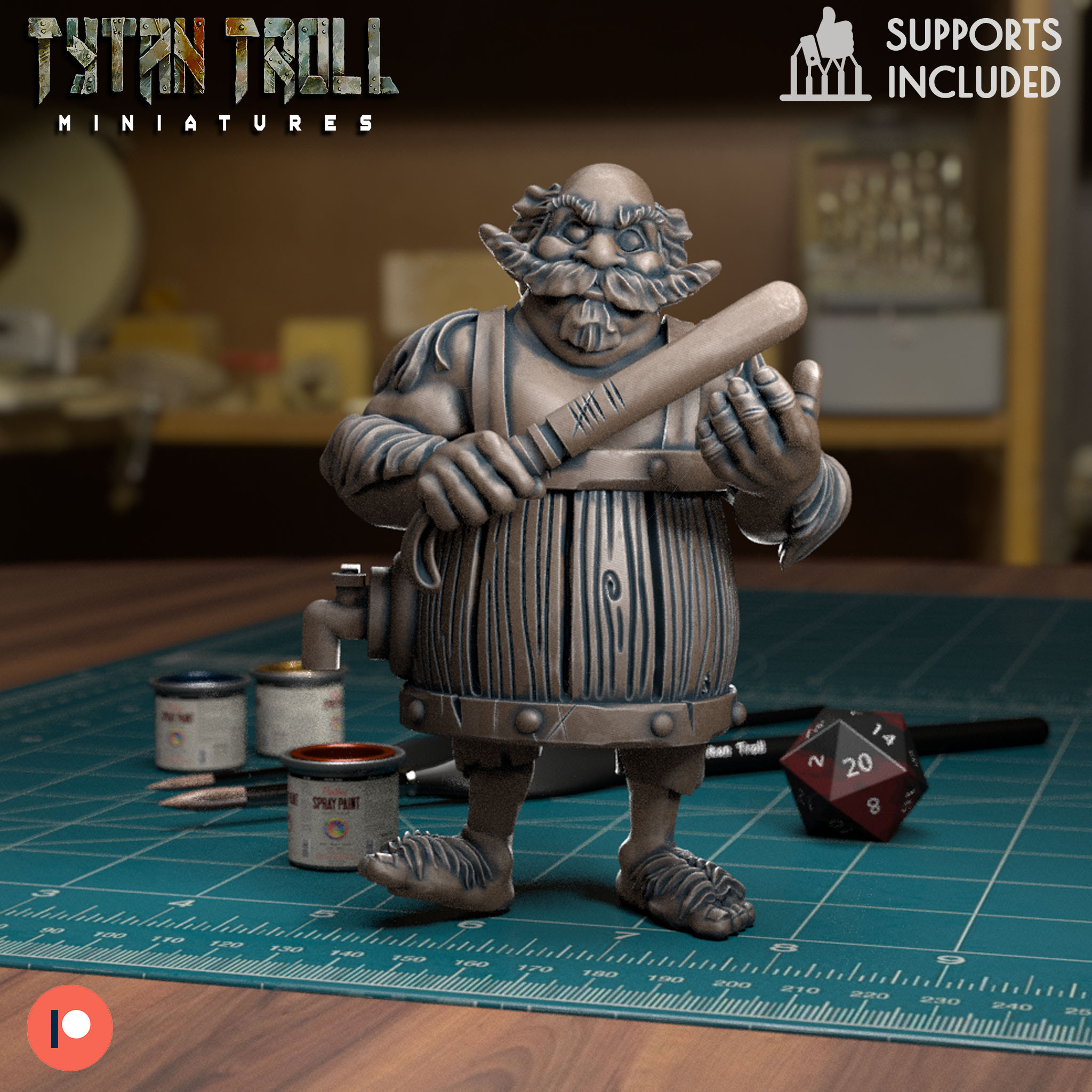 Fichier STL Barman Halfling - [Pré-appuyé] 🎲 ・Idée pour impression 3D à ...