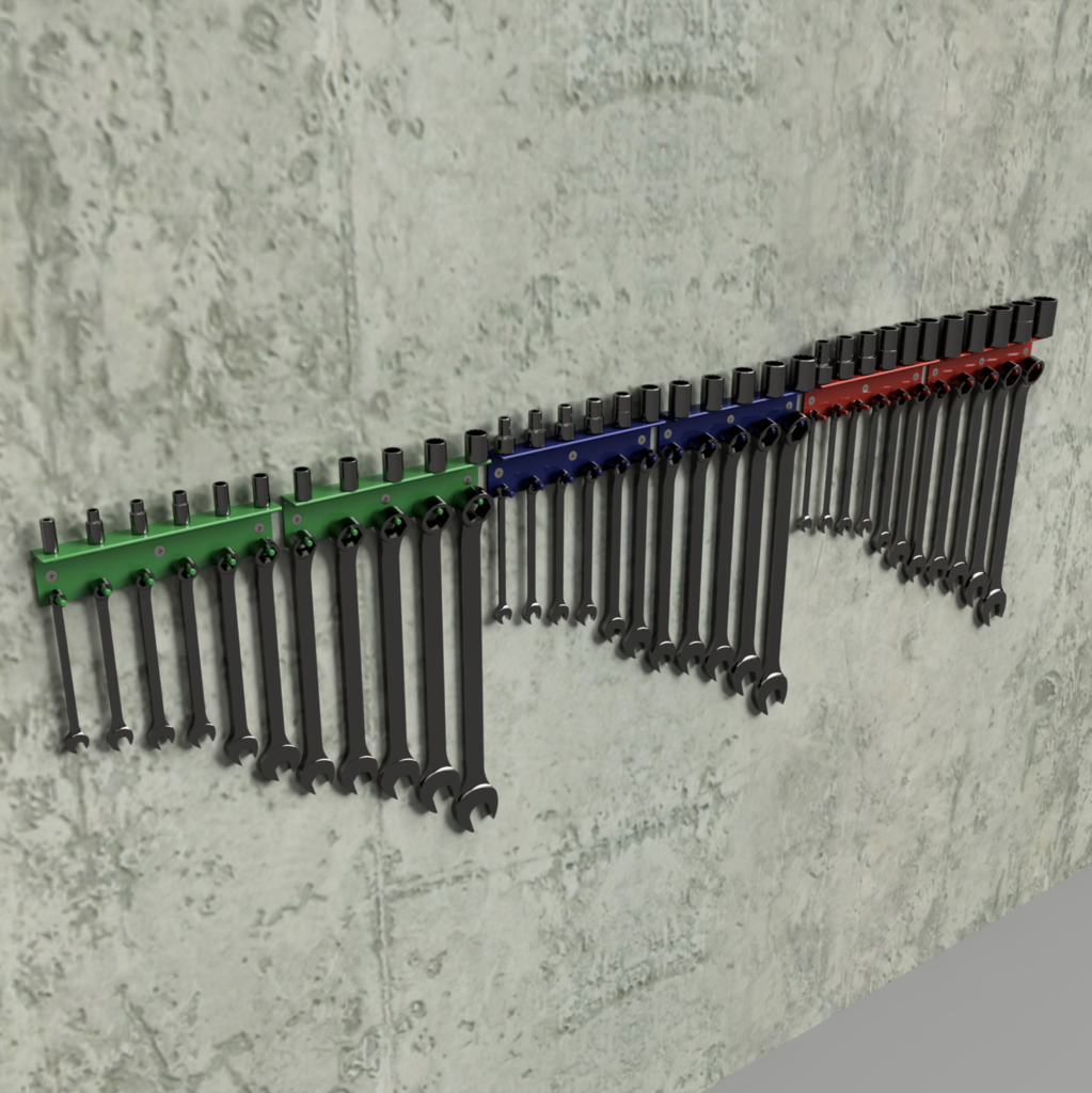 🔧 Wall Hanging Socket and Wrench Holders・Free 3D File for ・Cults
