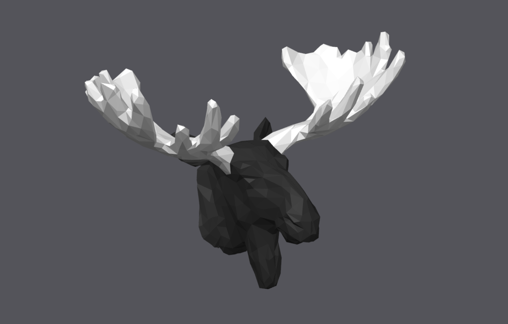 👥 Low Poly Moose Head・Free 3D File for ・Cults