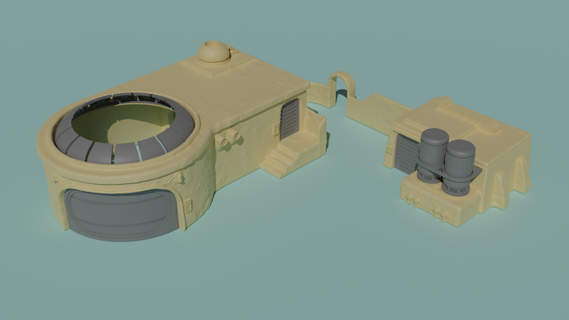 🏜️ Sci-fi Desert Mechanics Compound - Suitable for Star Wars Legion ...