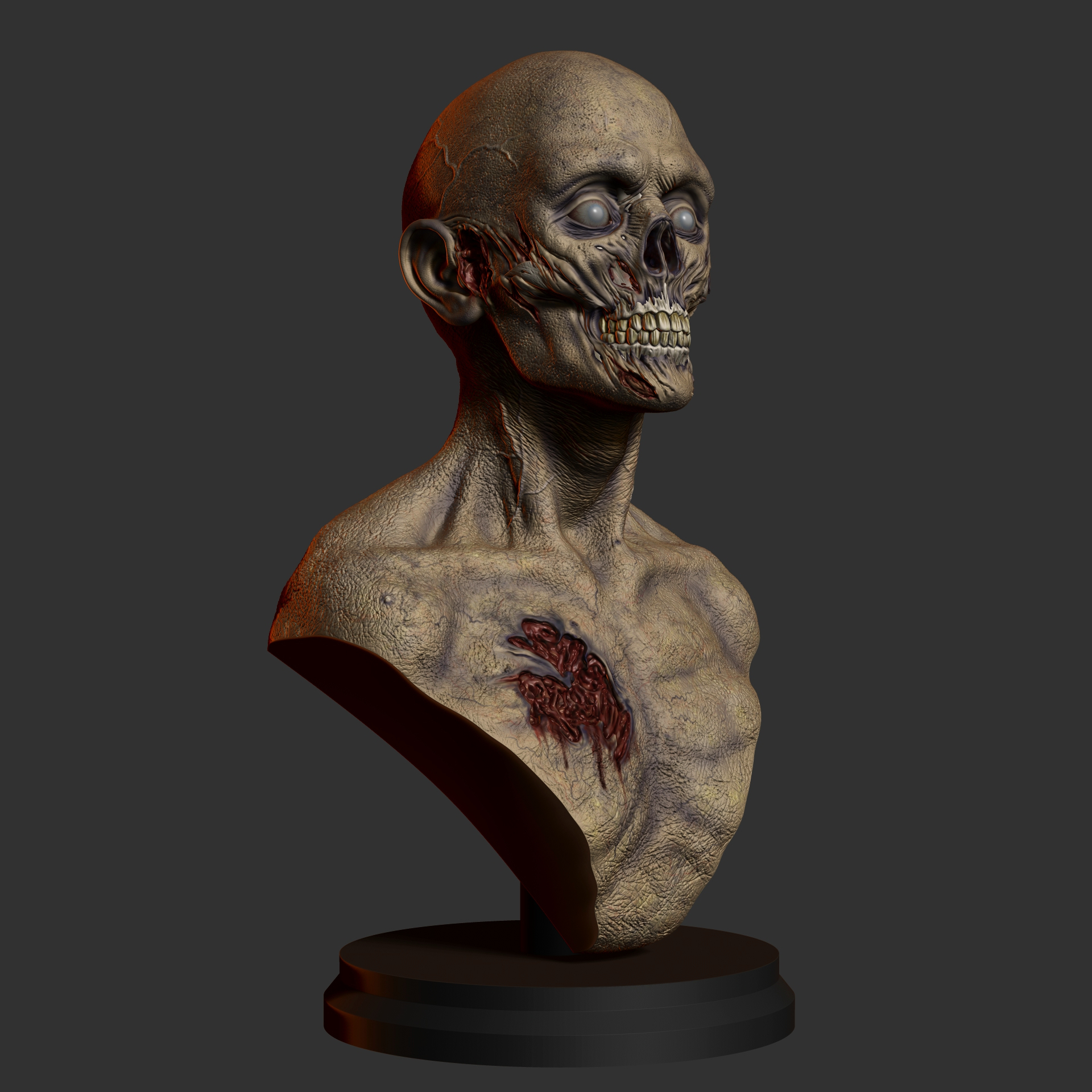 3D file Zombie bust stl 🧟 ・3D printer model to download・Cults