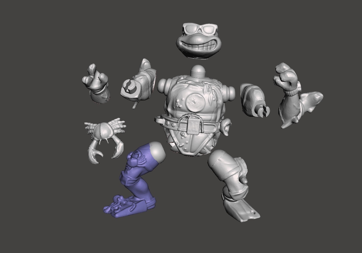 Fichier 3D MIKE THE SEWER SURFER TMNT VINTAGE ACTION FIGURE 🥷・Idée pour ...