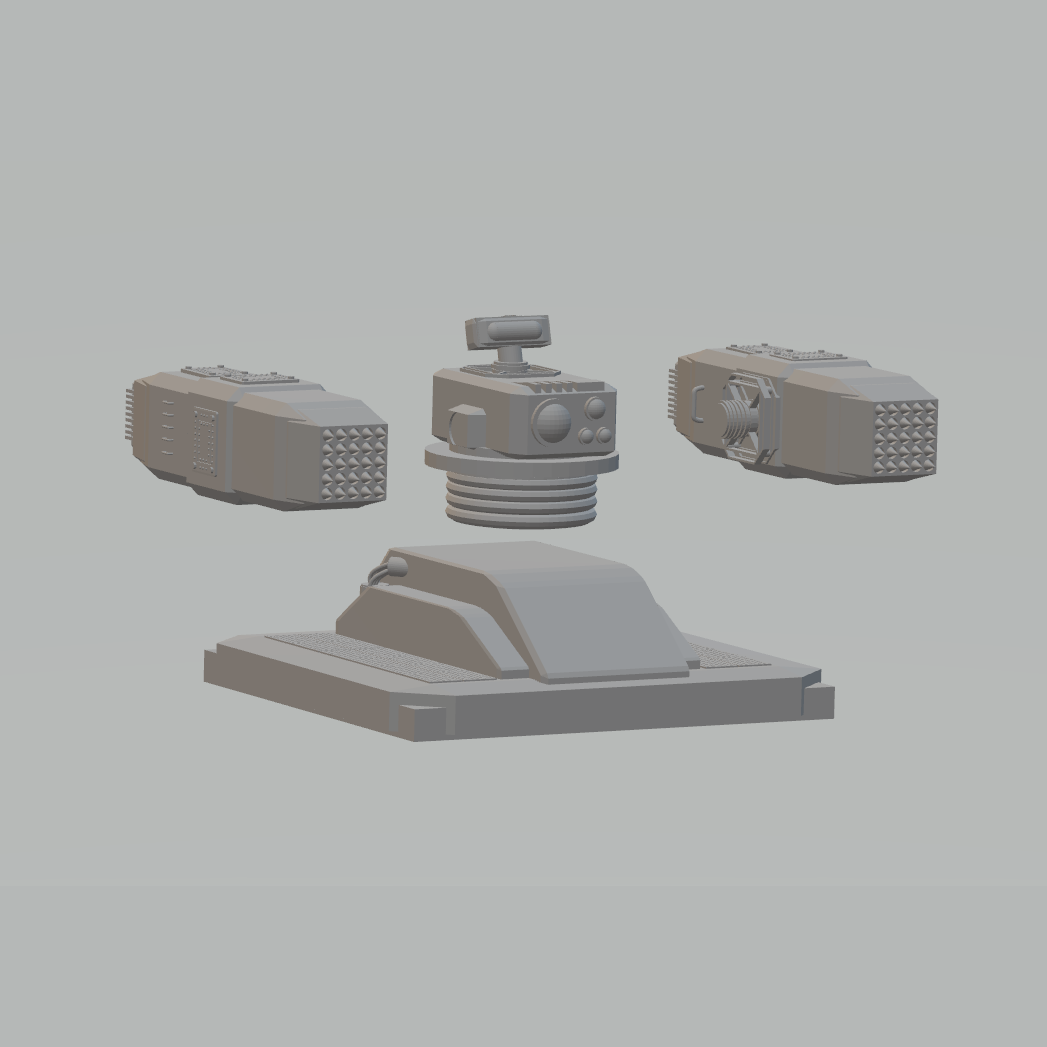 🚀 GroundTurret - Rocket Pod Launcher / Gatling Turret・ STL File for ・Cults