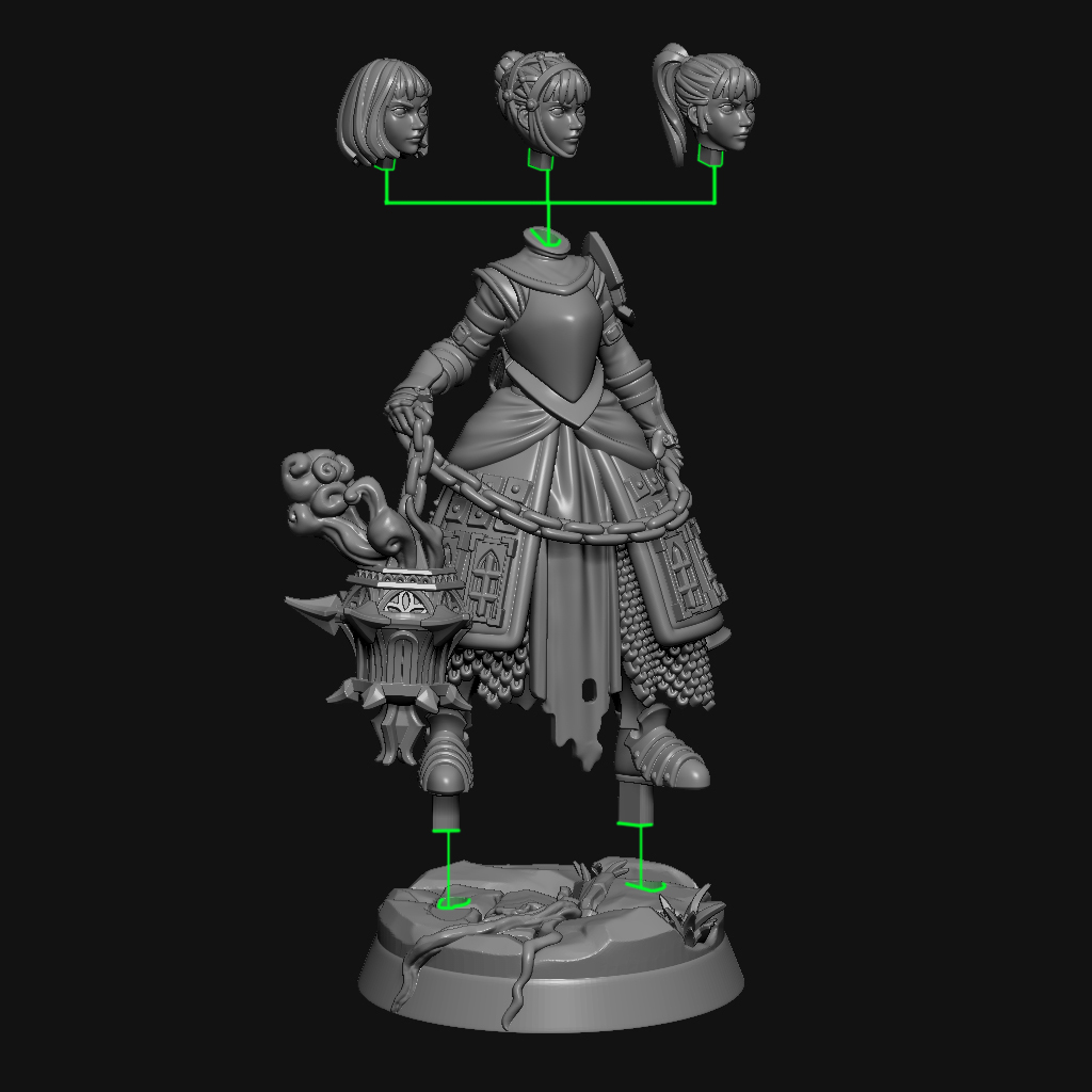 STL file Adventurer - Female Cleric ♀️ ・3D printer design to download・Cults