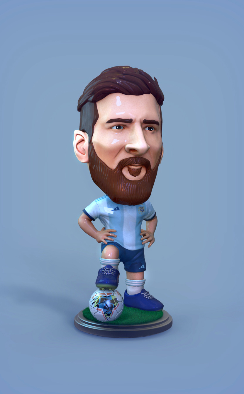 🗿 Messi chibi sculpture・ STL File for ・Cults
