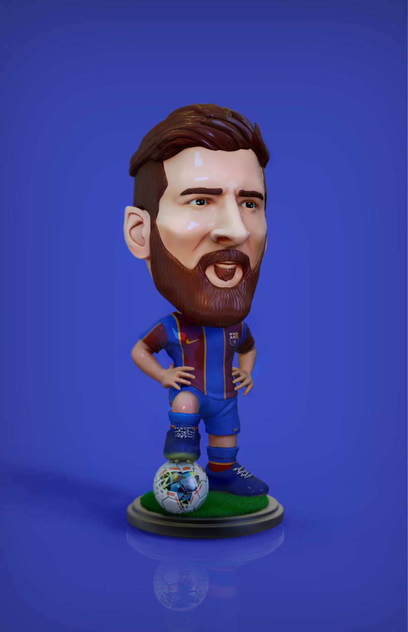 🗿 Messi chibi sculpture・ STL File for ・Cults