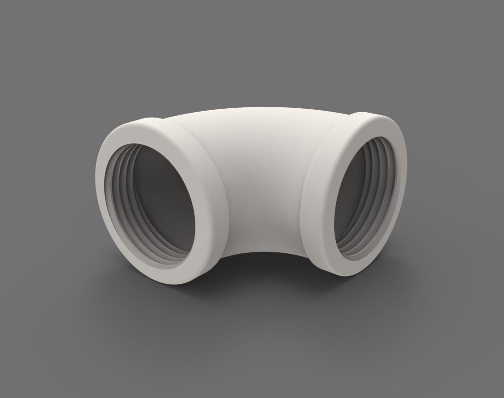 🏠 90° Elbow Threaded-1'', 1/2'', 3/4''・ STL File for ・Cults