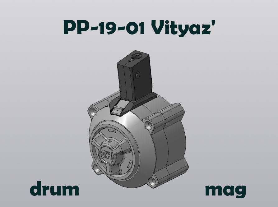 🥁 Drum mag for PP-19-01 Vityaz' (airsoft)・Free STL File for ・Cults