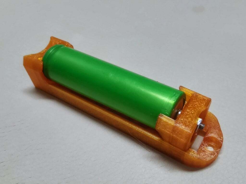 3D printable High current 18650/21700 holders with integrated spring・Cults