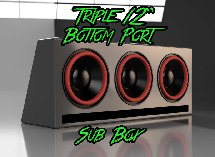 STL file 1/24 Triple 12" Bottom Port Sub Box 📦 ・Model to download and ...
