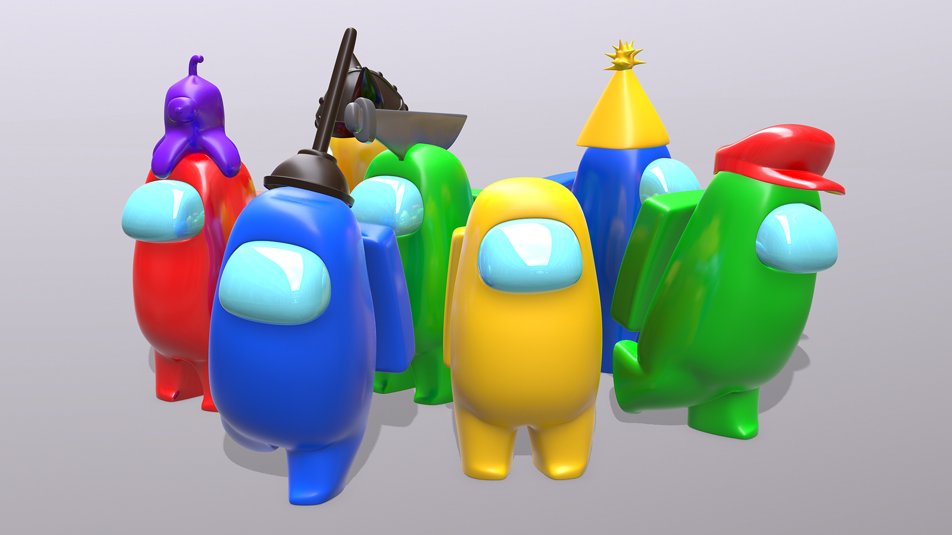 STL file Among Us (2 pose + accesories + stand) 🎲 ・3D printing model to ...