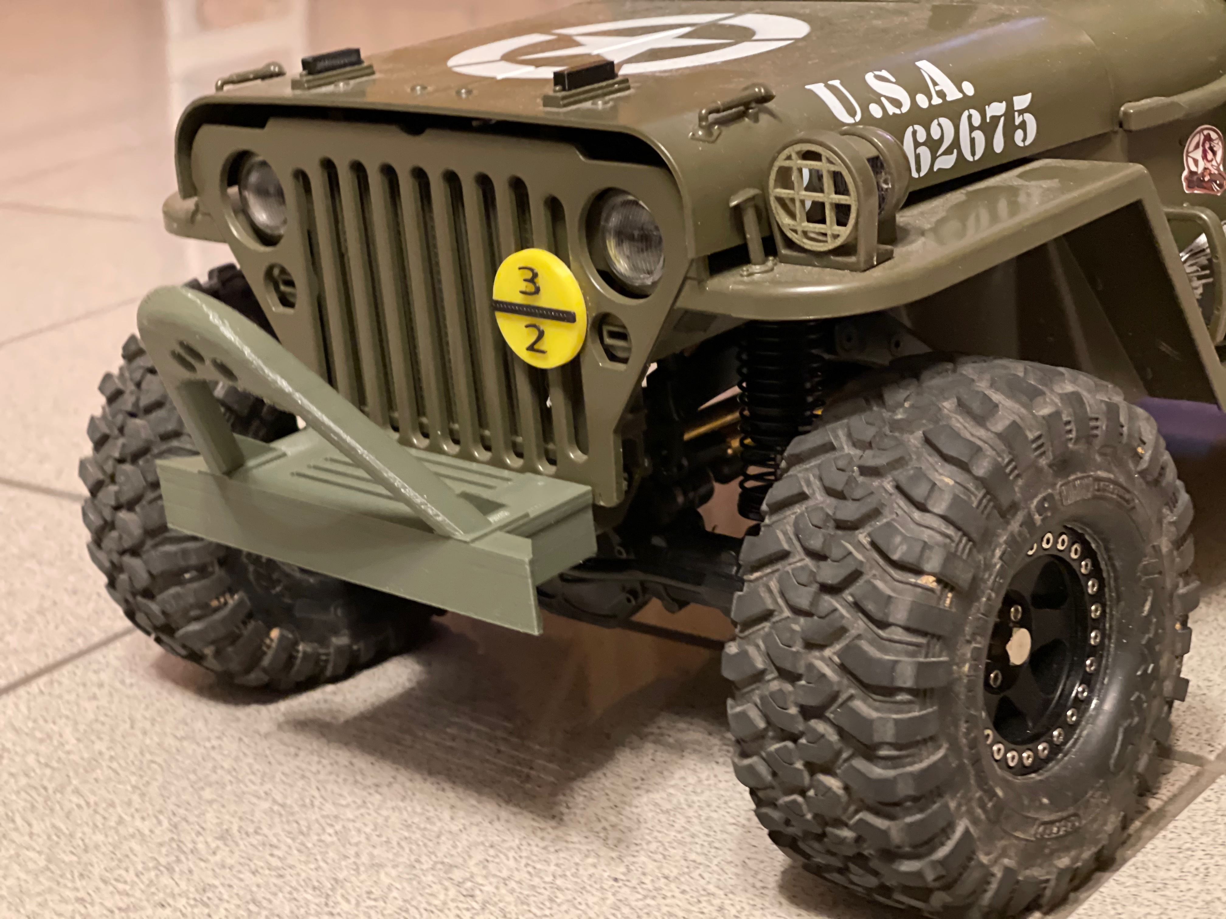 👽 ROCHOBBY Willys Jeep 1:6 Front Bumper・ STL File for ・Cults