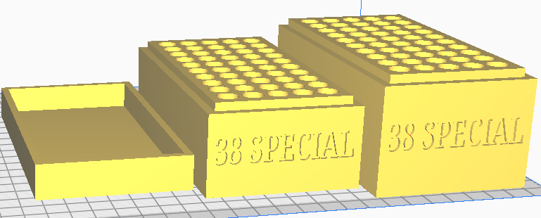 🏠 38 SPECIAL (50 Rounds) Stackable Ammo Storage・ STL File for ・Cults