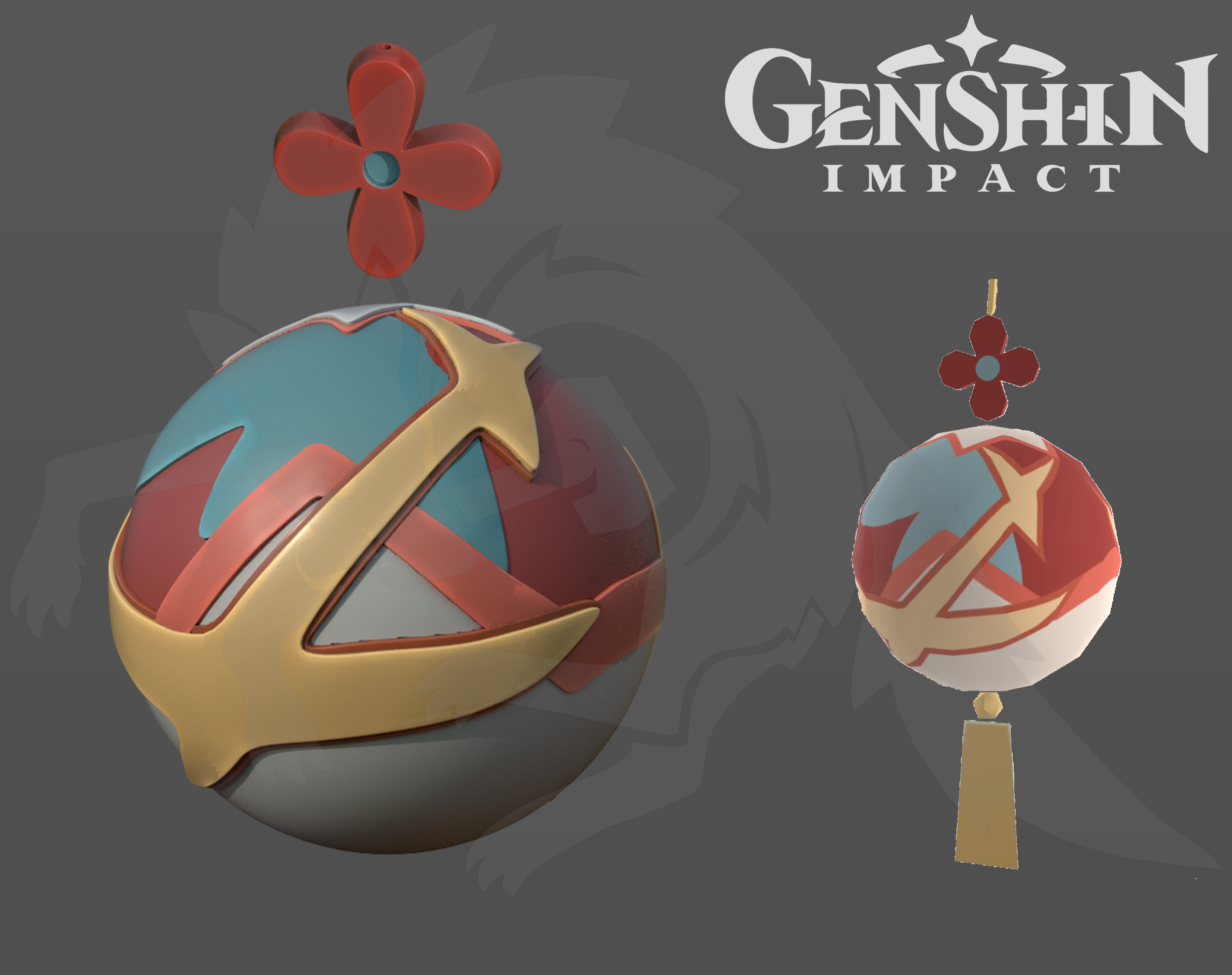 OBJ file Genshin Impact Yoimiya's cosplay accessories 3D model (full ...