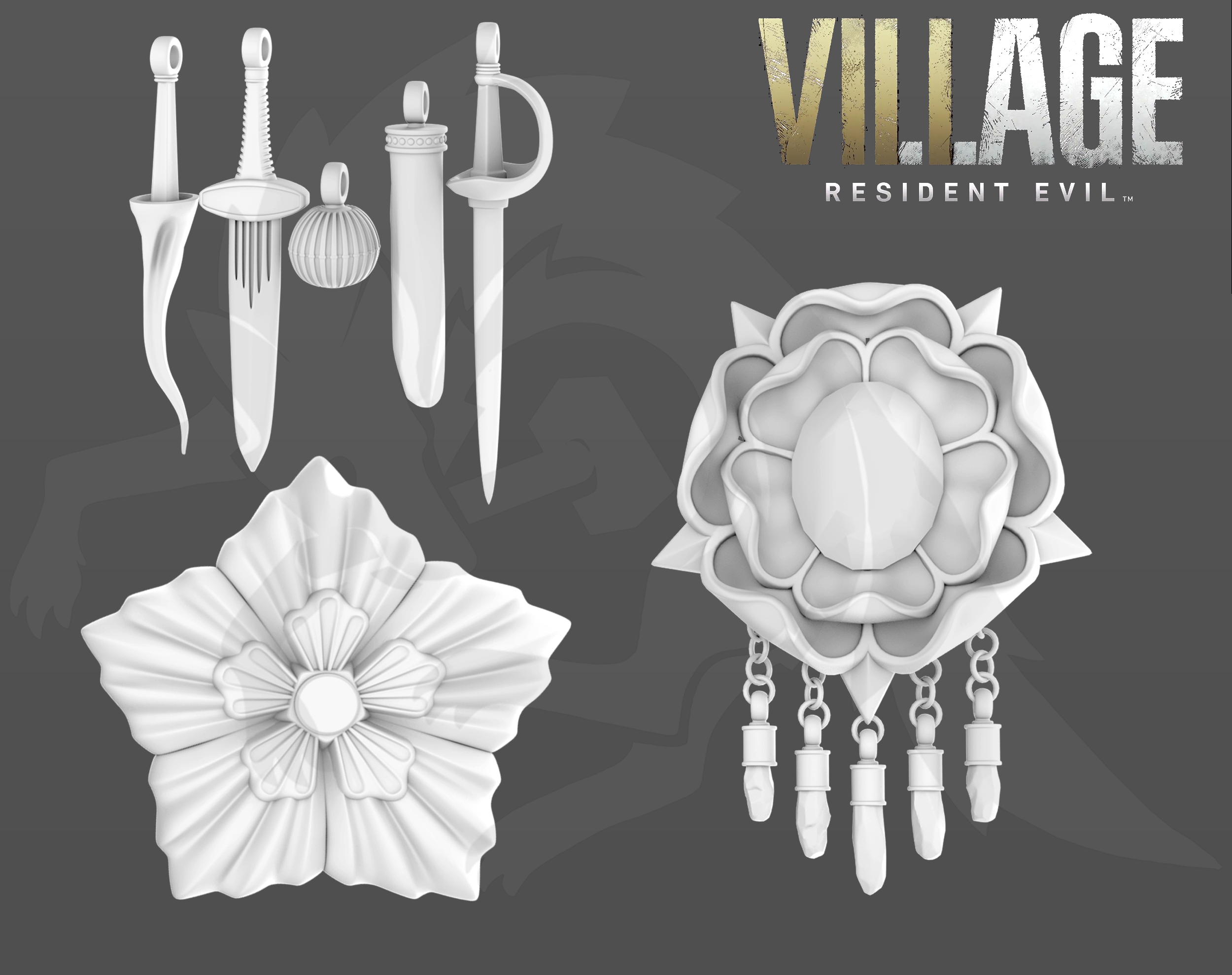 STL file RESIDENT EVIL VILLAGE 3D MODEL DIMITRESCU DAUGHTER FULL SET 3D ...