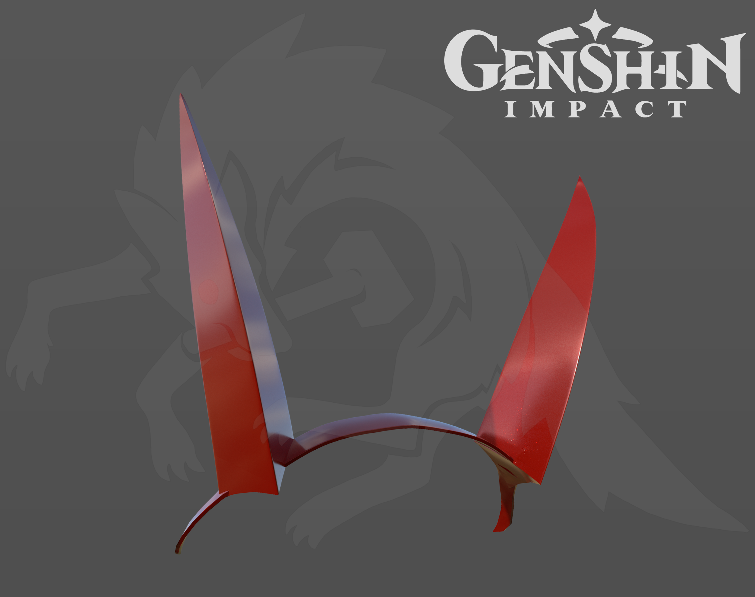 🤘 Genshin Impact 3D model Arataki Itto cosplay cuernos・Archivo OBJ para ...