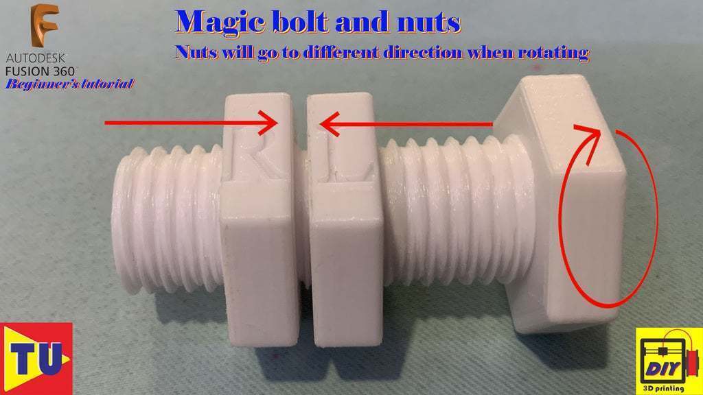 🪄 Magic bolt (Nuts will go to different direction when rotating)(double ...