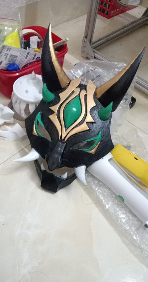 STL file Genshin Impact Xiao Mask 🎲 ・Model to download and 3D print・Cults