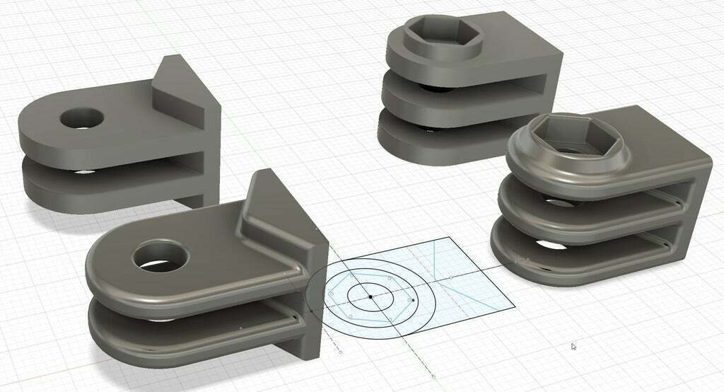 📁 GoPro Mount (male/female) BuildingBlock CAD file for Fusion360 and ...