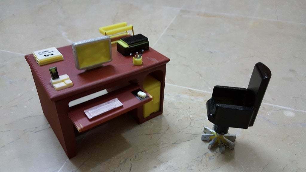 Free STL file Office Desk and Chair 🏢 ・3D printing idea to download・Cults