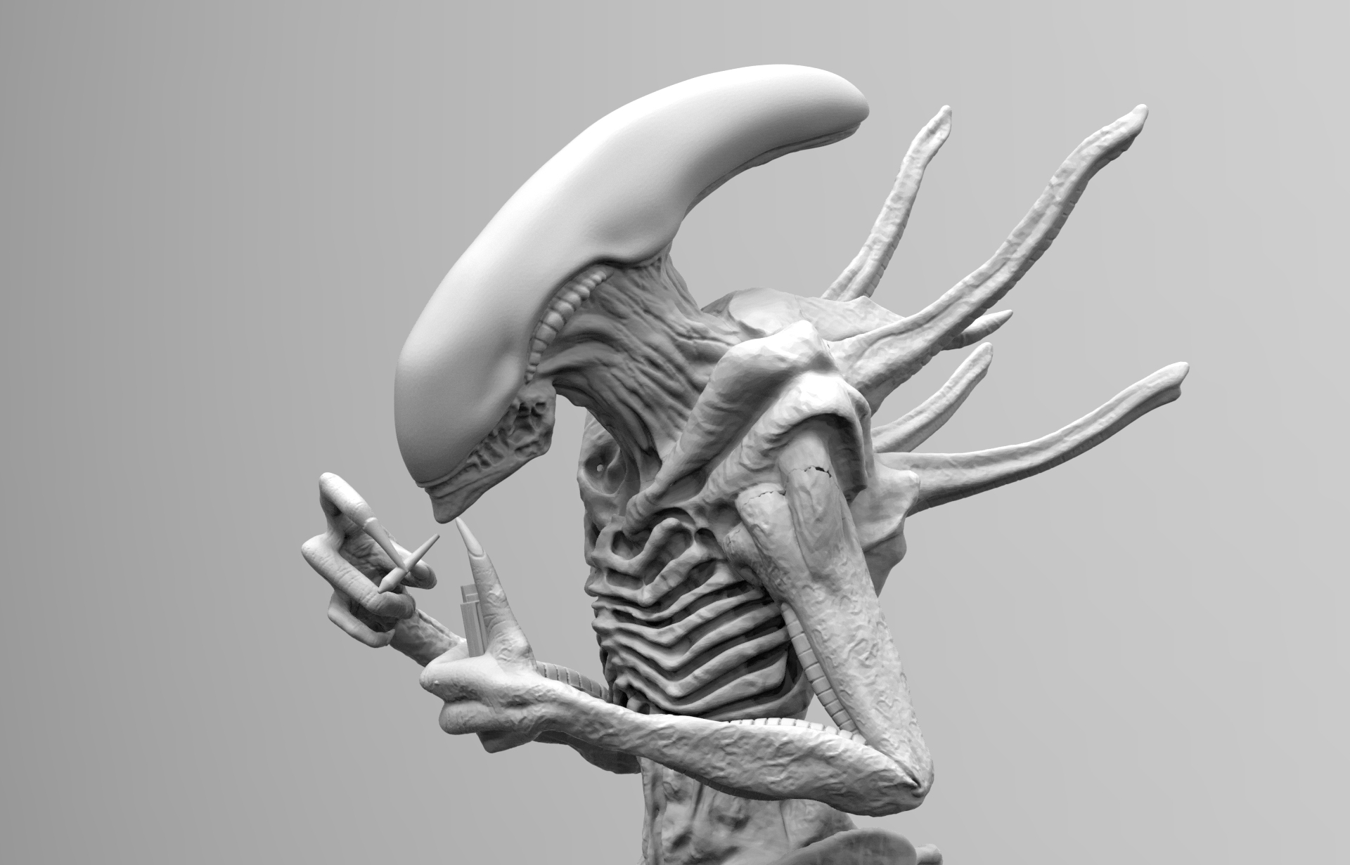 👽 Alien Xenomorph Smoking Joint Tabaco Cigar 3D Print・ 3D File for ・Cults
