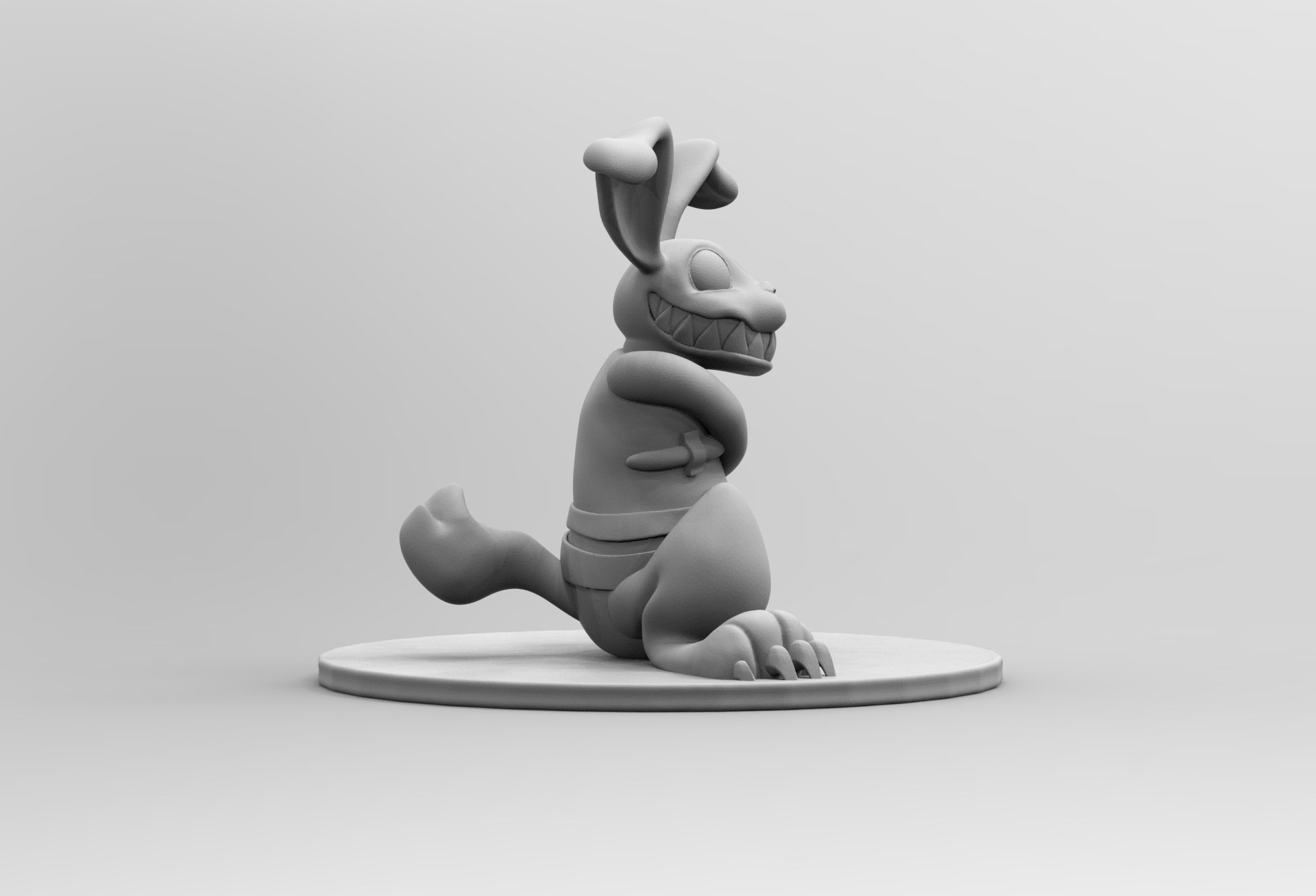 Free 3D file Horror Abstract Crazy Rabbit on straps cartoon 3D print ...