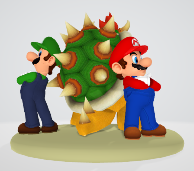 🐢 Mario, Luigi and Bowser pose・Free 3D File for ・Cults