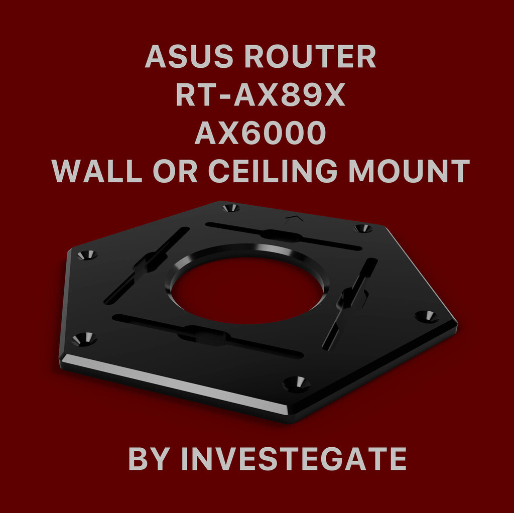 Free STL file ASUS ROUTER WALL CEILING MOUNT BRACKET RT-AX89X AX6000 ...