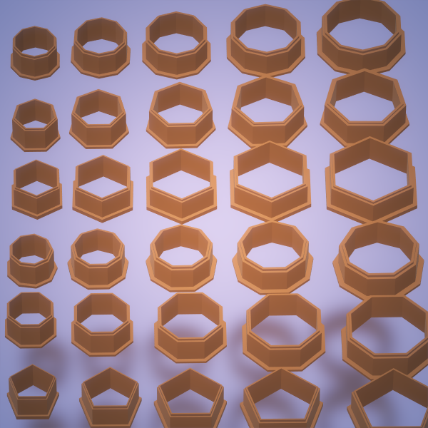 STL file polymer clay cutter shape .pentagon,haxagon,heptagon, octagon ...